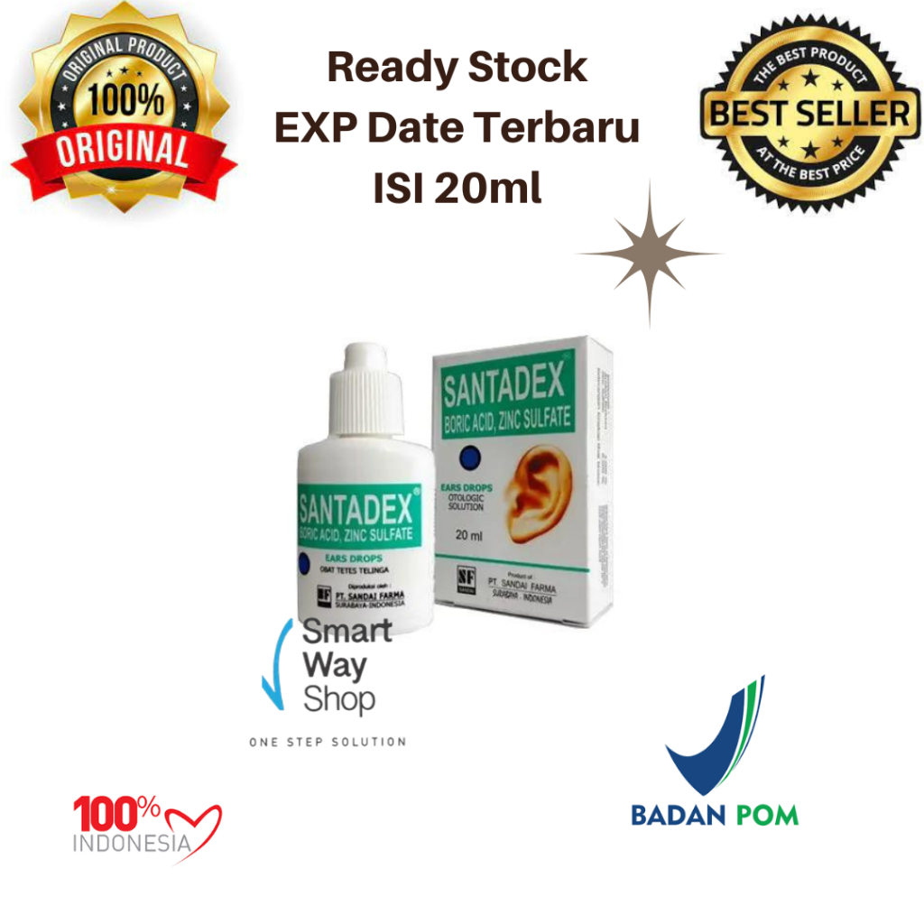 Jual Santadex Ear Drops 20ml - Obat Tetes Telinga Ber Air Dan Bau ...