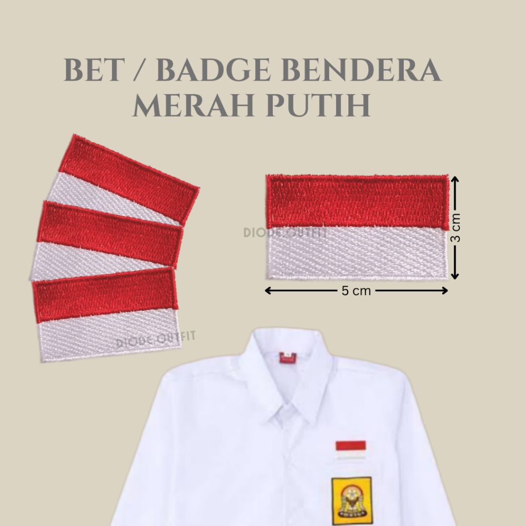 Jual BET / BADGE SEKOLAH BENDERA MERAH PUTIH | Shopee Indonesia