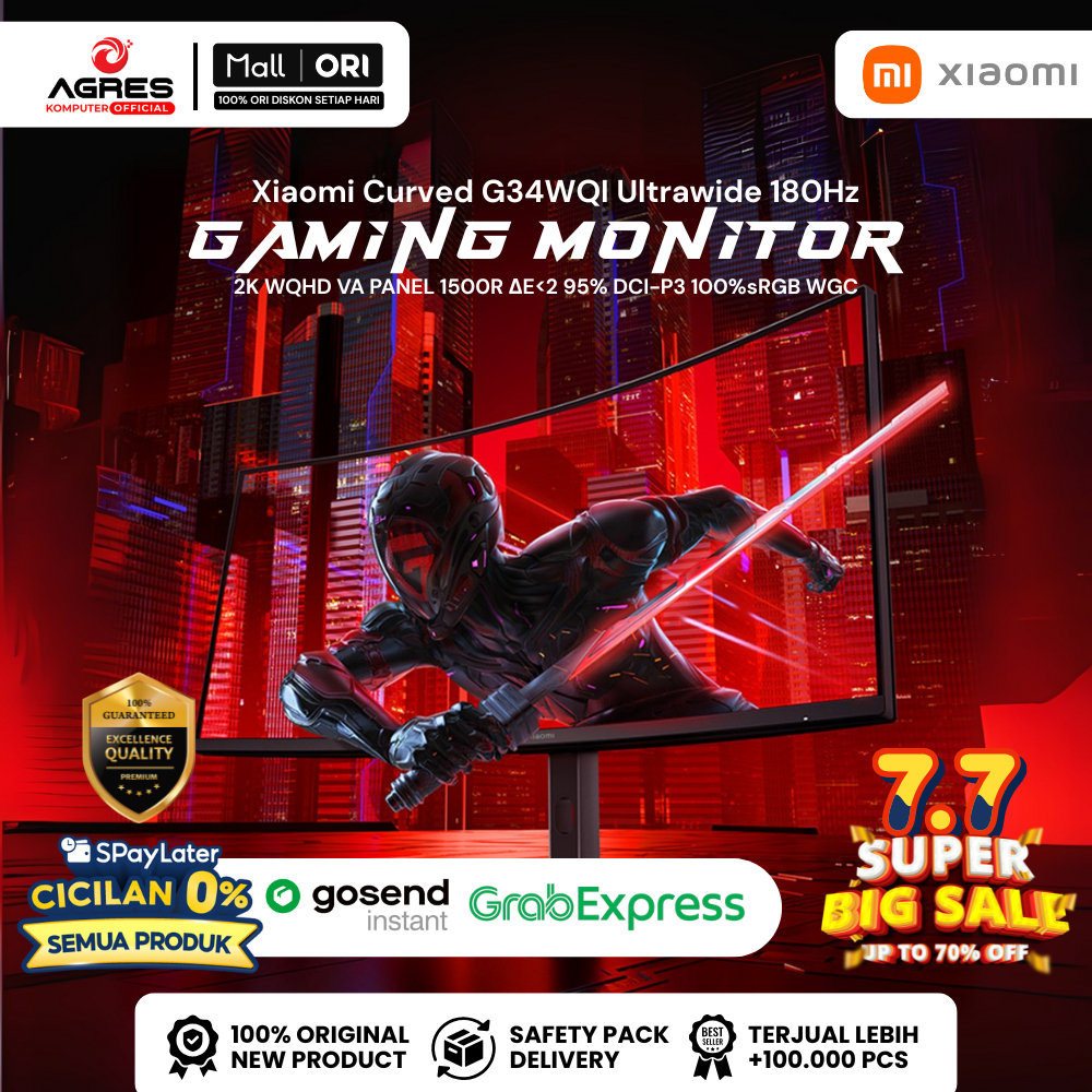 Jual XIAOMI ULTRAWIDE GAMING MONITOR CURVED 34 INCH G34WQI VA 1500R ...