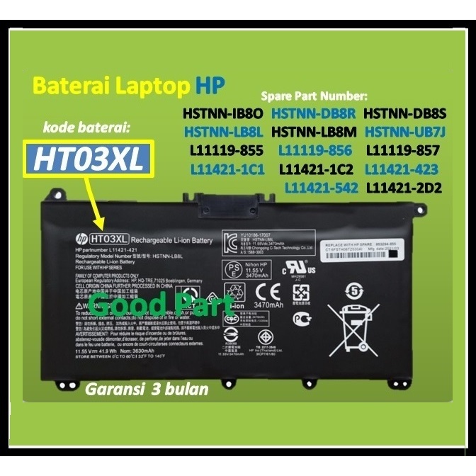Jual Baterai Original HP HT03XL Batre HT03 Battery HTO3XL Batere HTO3 ...