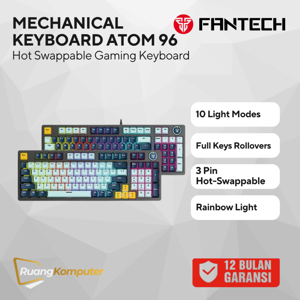 Jual FANTECH ATOM 96 MIZU Series RGB Mechanical Gaming Keyboard Wired ...