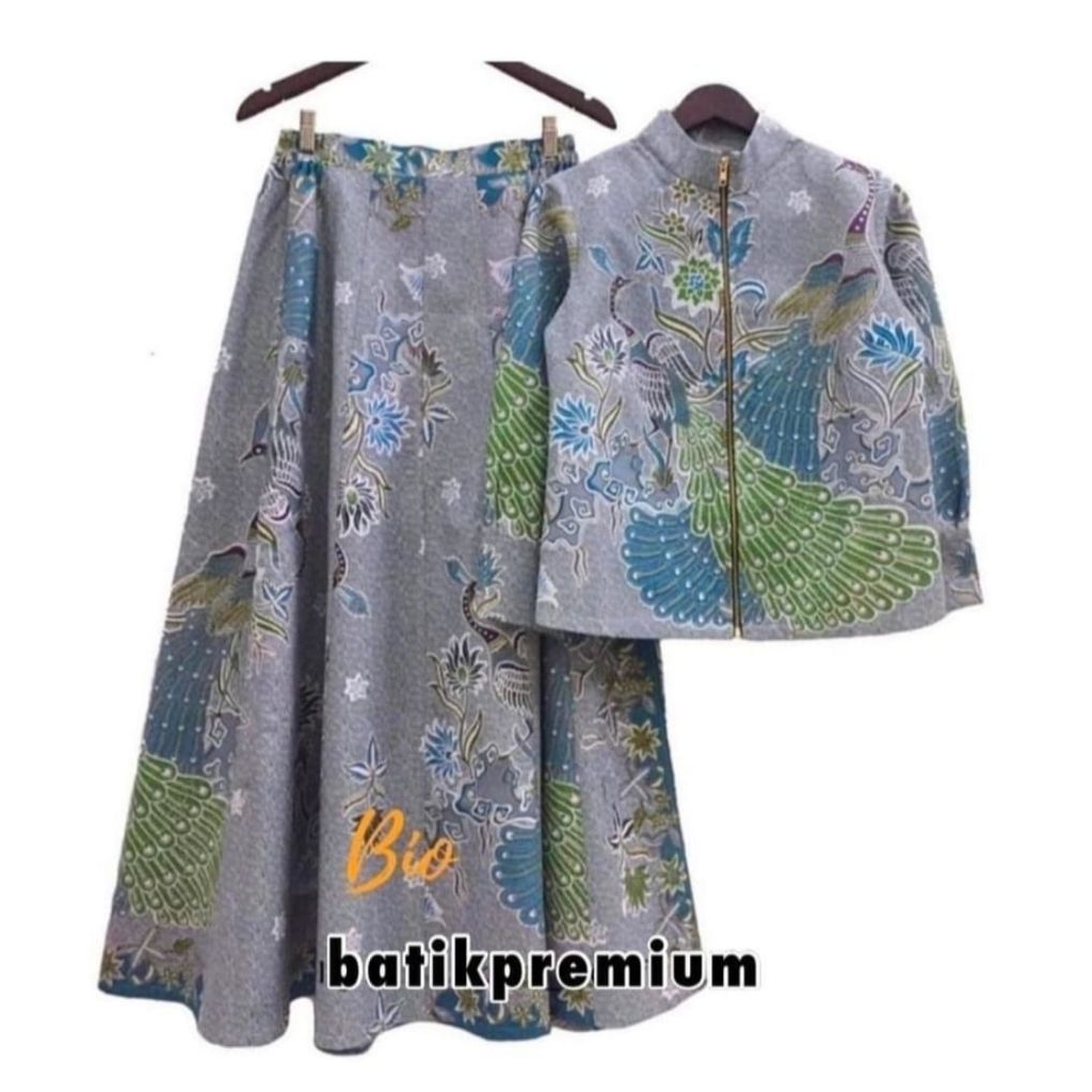 Jual setelan rok+blouse batik wanita modern motif burung cenderawasih ...
