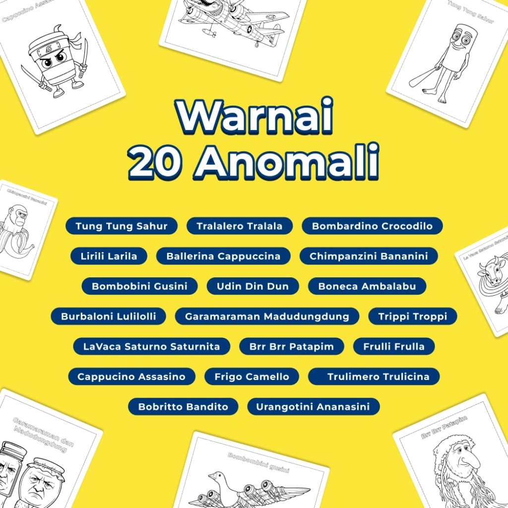 Jual Buku Mewarnai Anak - Seri Anomali Italian Brainrot | Shopee Indonesia