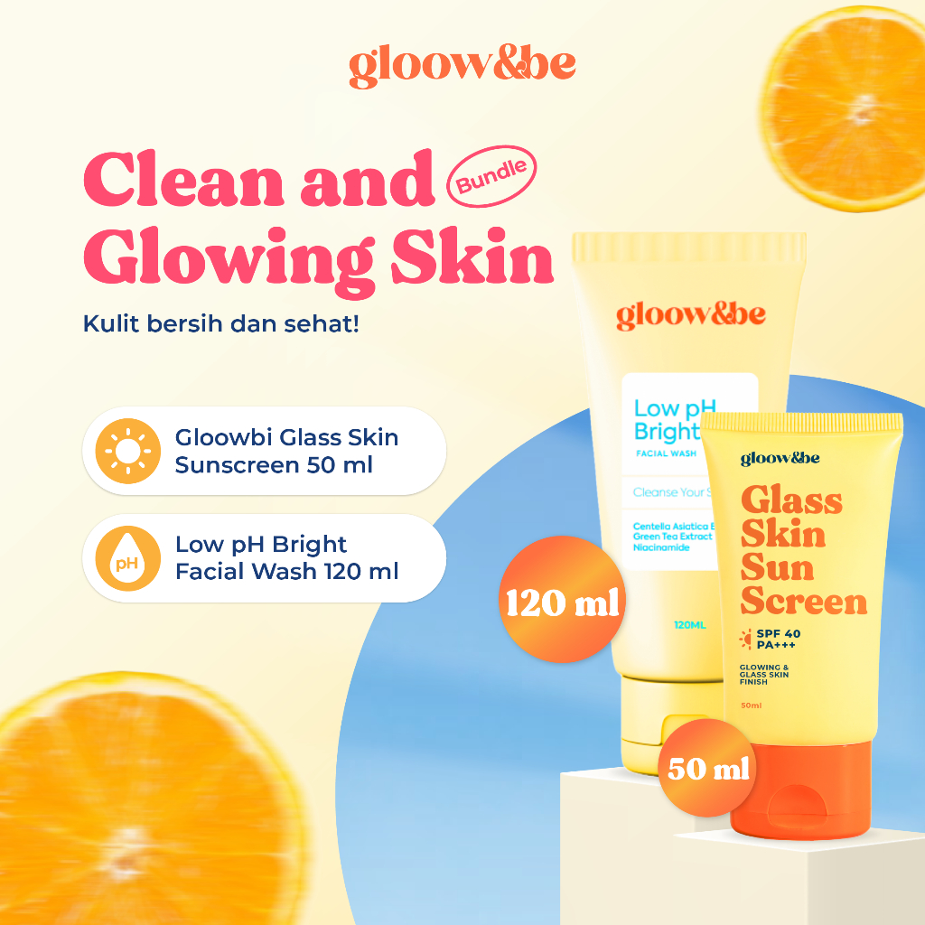 Jual [STARTER PACK] Gloow&be Bundle Low pH Bright Facial Wash + Glass ...