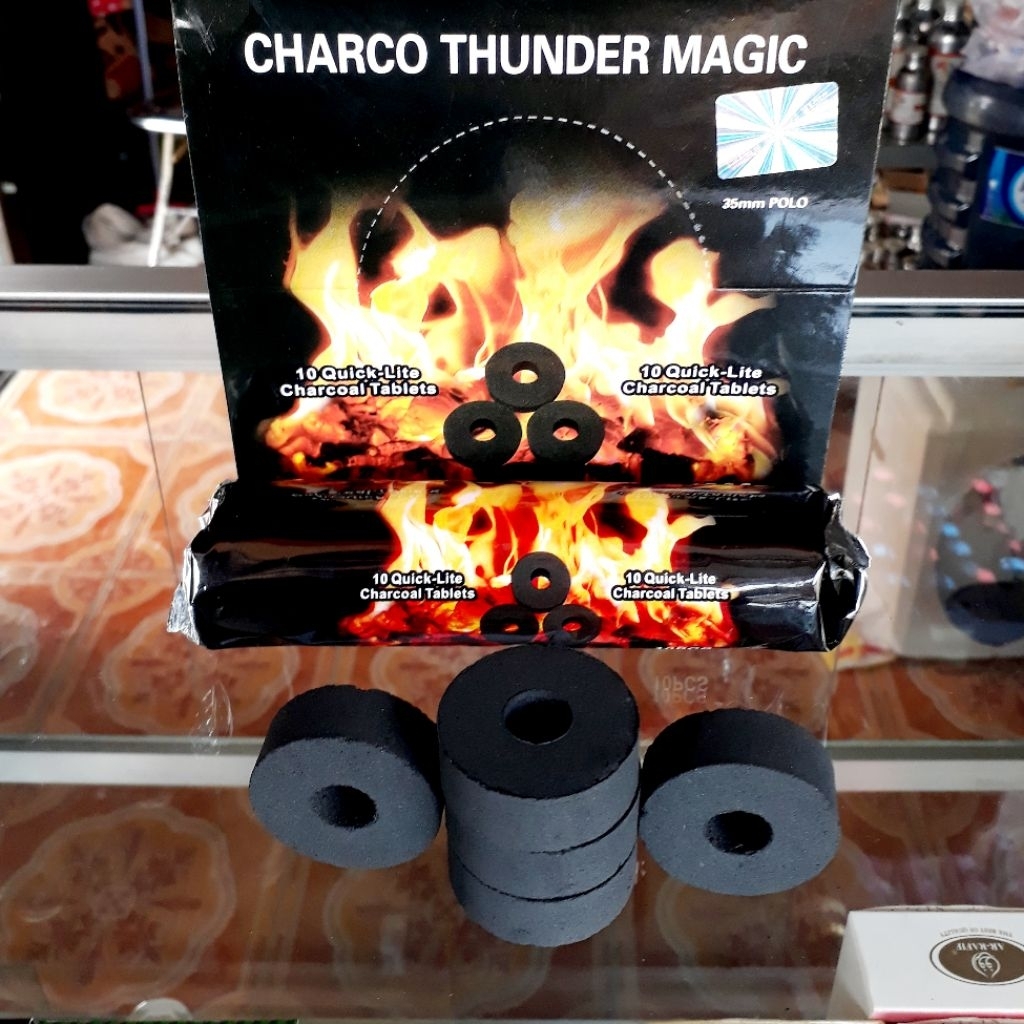 Jual 1 Box / 8 Bungkus Arang Magic Charco Thunder 1 bungkus isi 10 ...