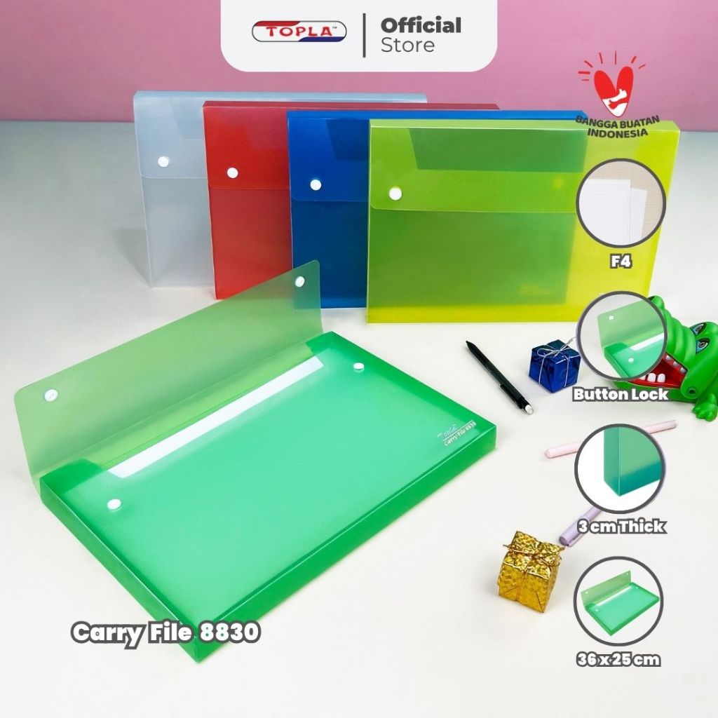 Jual TOPLA Carry File Topla 8830 - Wadah Dokumen F4 3 cm - Pengaturan ...