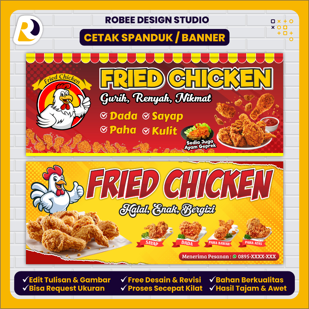 Jual Spanduk Banner Fried Chicken / Ayam Goreng | Shopee Indonesia