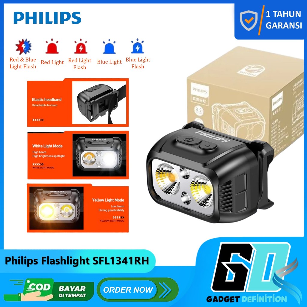 Jual Philips SFL1341 Senter Kepala LED Headlamp Sensory Switch ...