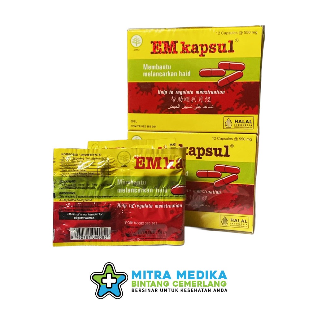 Jual EM KAPSUL OBAT HERBAL MELANCARKAN HAID DAN MEREDAKAN NYERI HAID (1 ...
