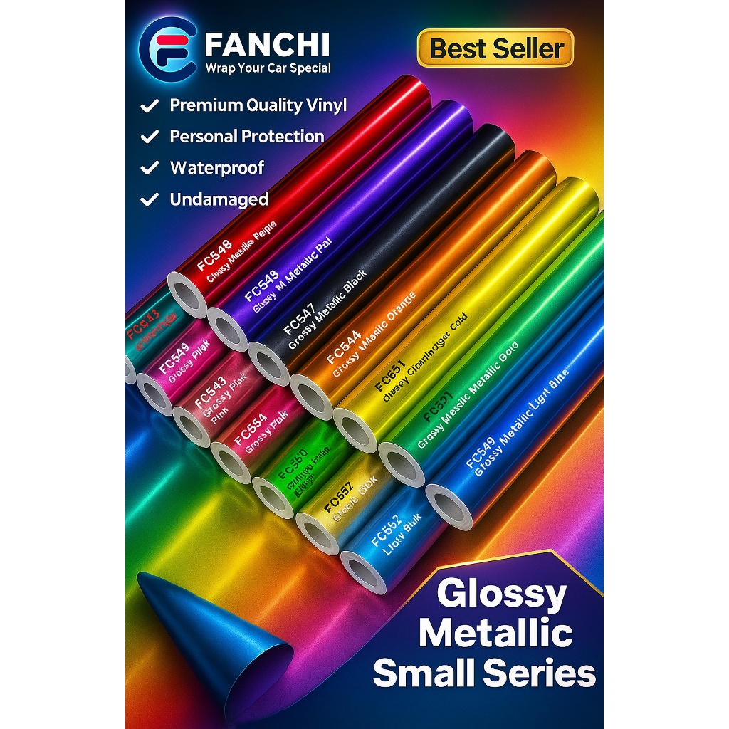 Jual Sticker Fanchi Glossy Metallic Candy Glossy Premium Wrap Lebar ...