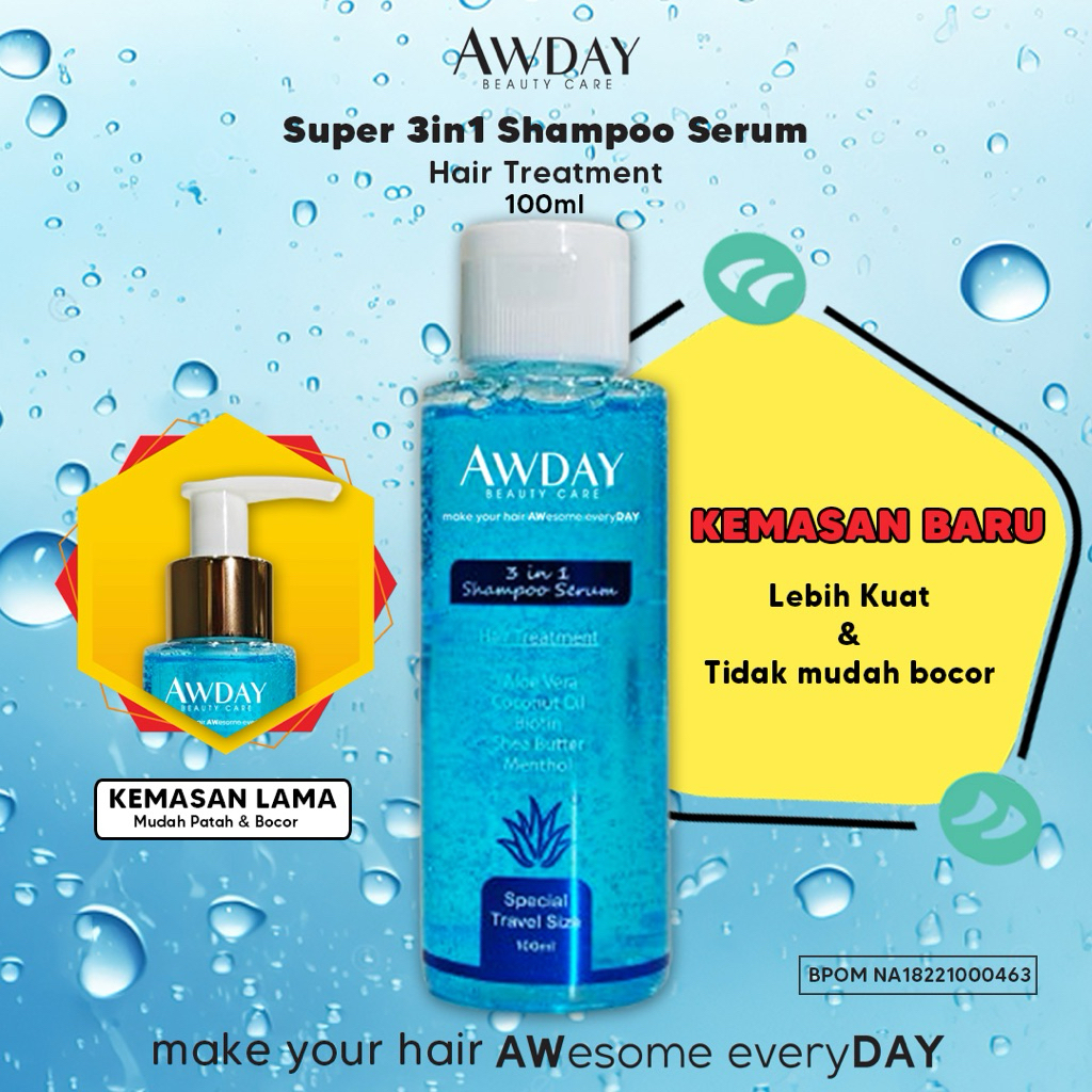 Jual Special Travel Size Awday 3in1 Shampoo Serum Hair Treatment ...