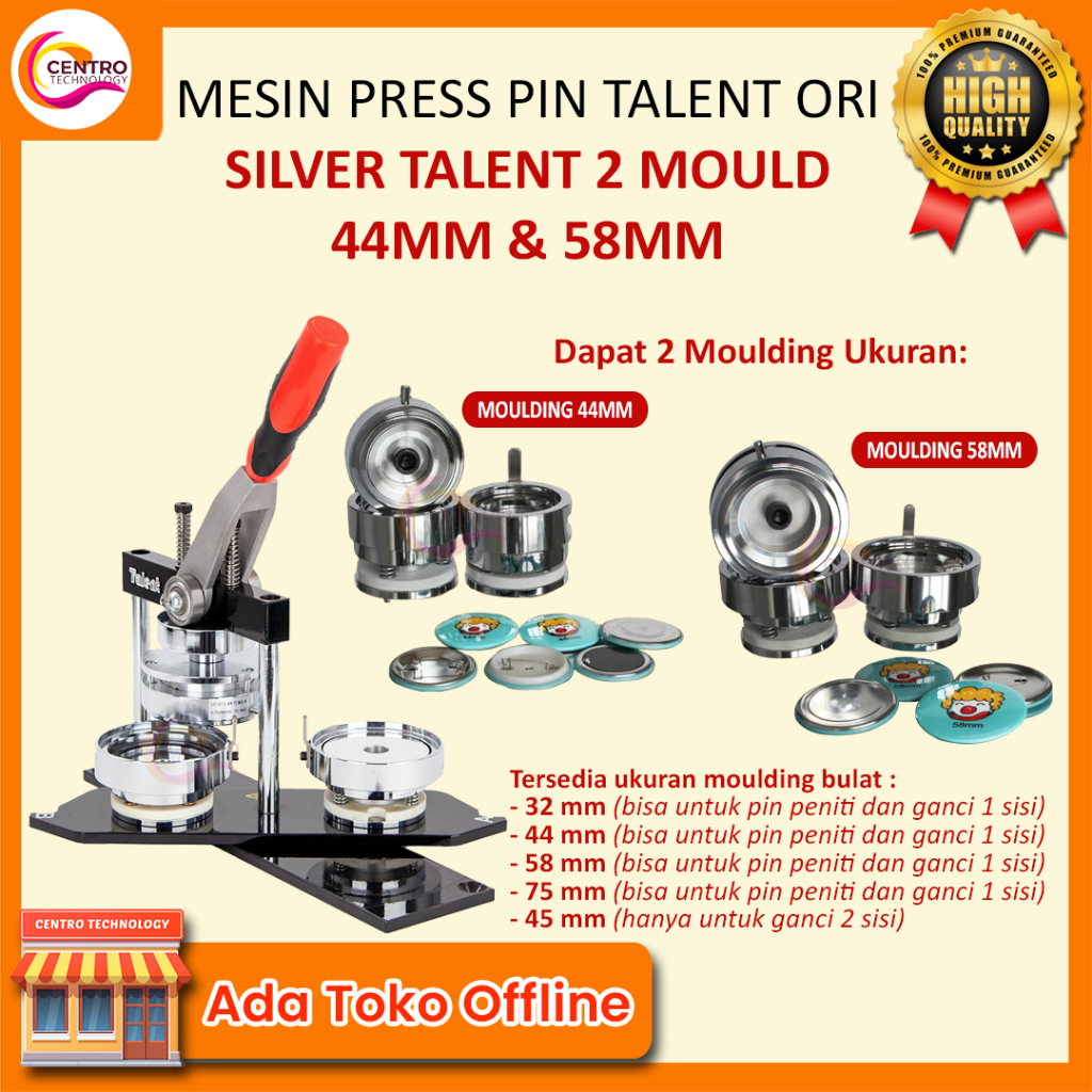 Jual Mesin Press Pin SILVER Talent Original 2 Moulding Bisa Pilih ...