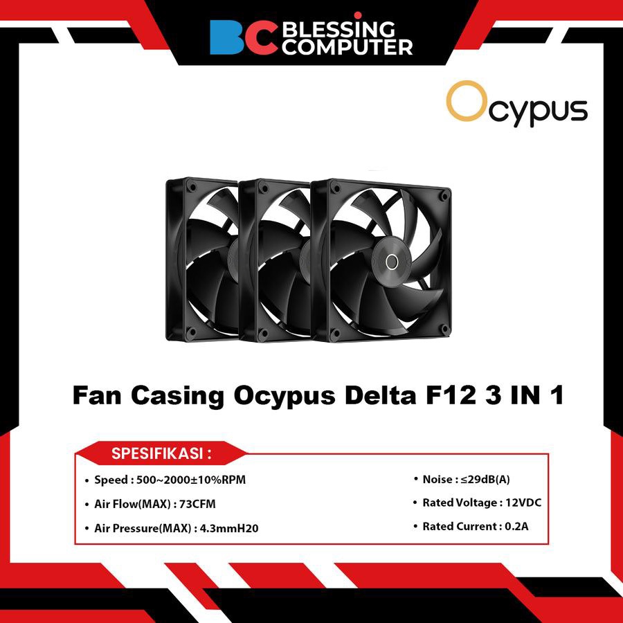 Jual Fan Casing Ocypus Delta F12 3 IN 1 - Black | Shopee Indonesia