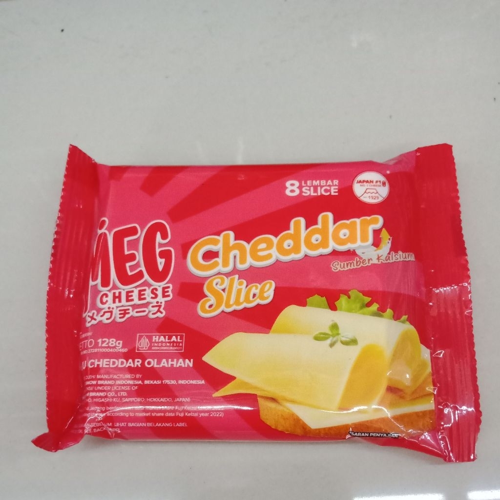 Jual Meg Cheddar Slice 128 Gram isi 8 | Shopee Indonesia