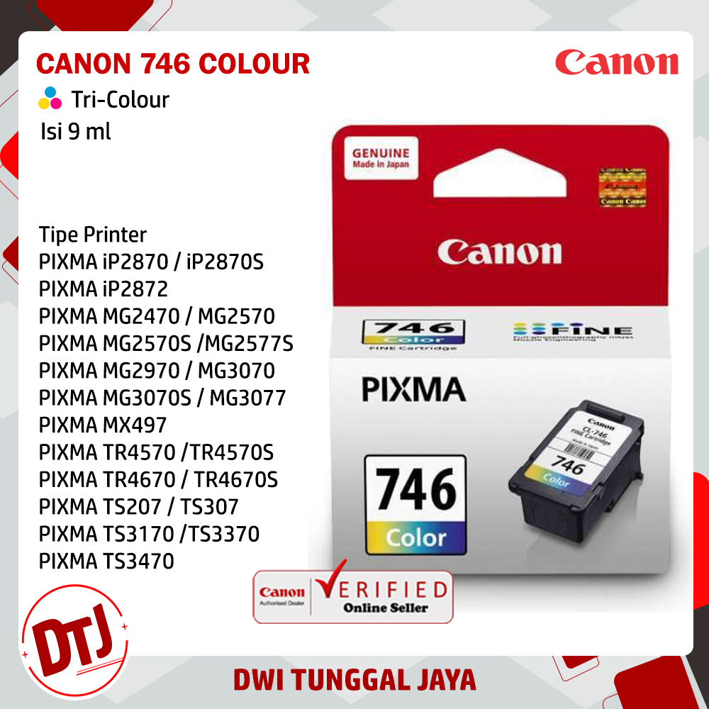 Jual Tinta Canon 746 Colour Original | Shopee Indonesia