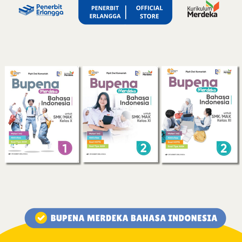 Jual [Erlangga Official] Bupena Merdeka Bahasa Indonesia Smk/Mak Kelas 10 11 12 kurikulum ...