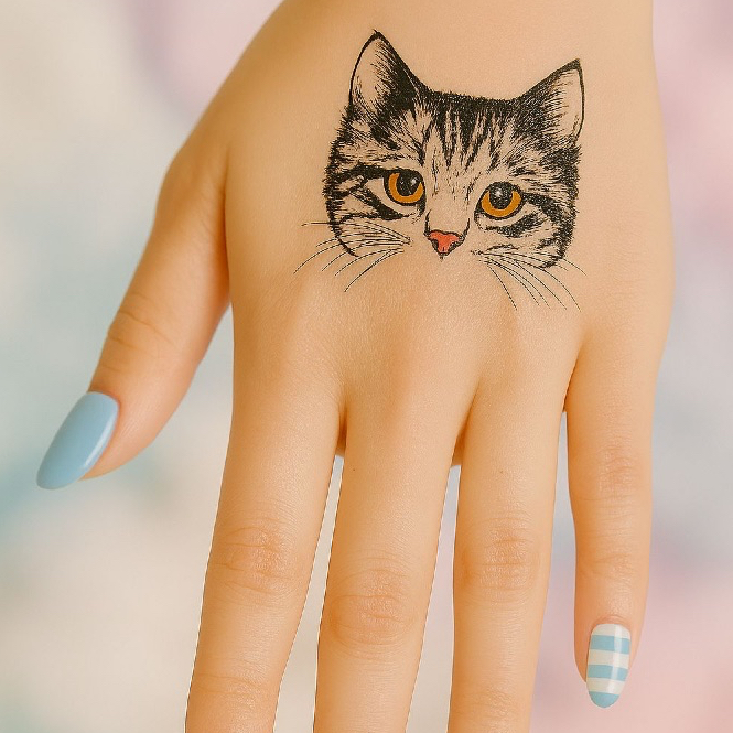 Jual POTATOO ASHLEY THE CAT Tato Kucing Temporary Tatto Sticker ...