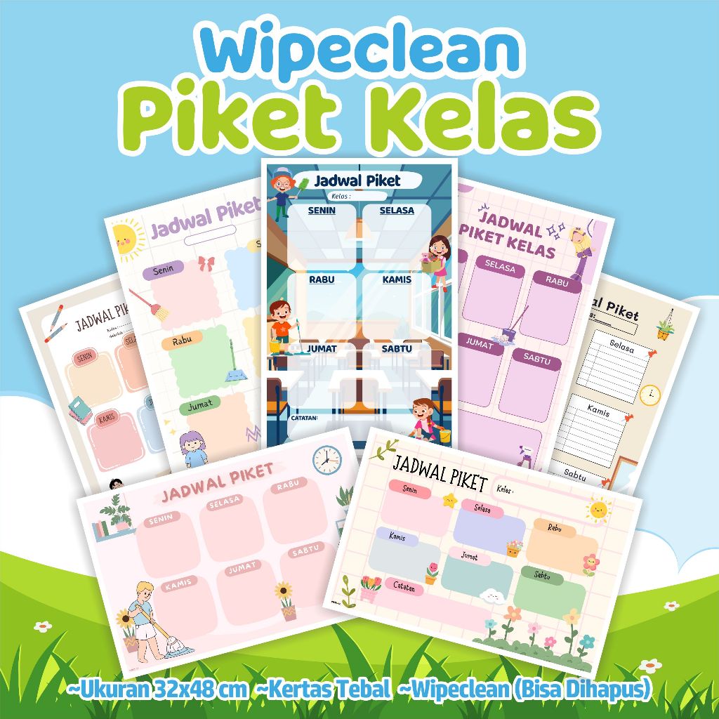 Jual Poster Piket Kelas Wipeclean A3 - Poster Jadwal Piket sekolah bisa ...