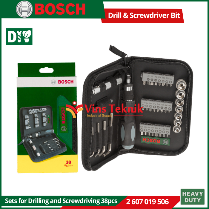 Jual BOSCH X-line 38 Screwdriver Set Obeng Tangan 38pcs Mata Obeng ...