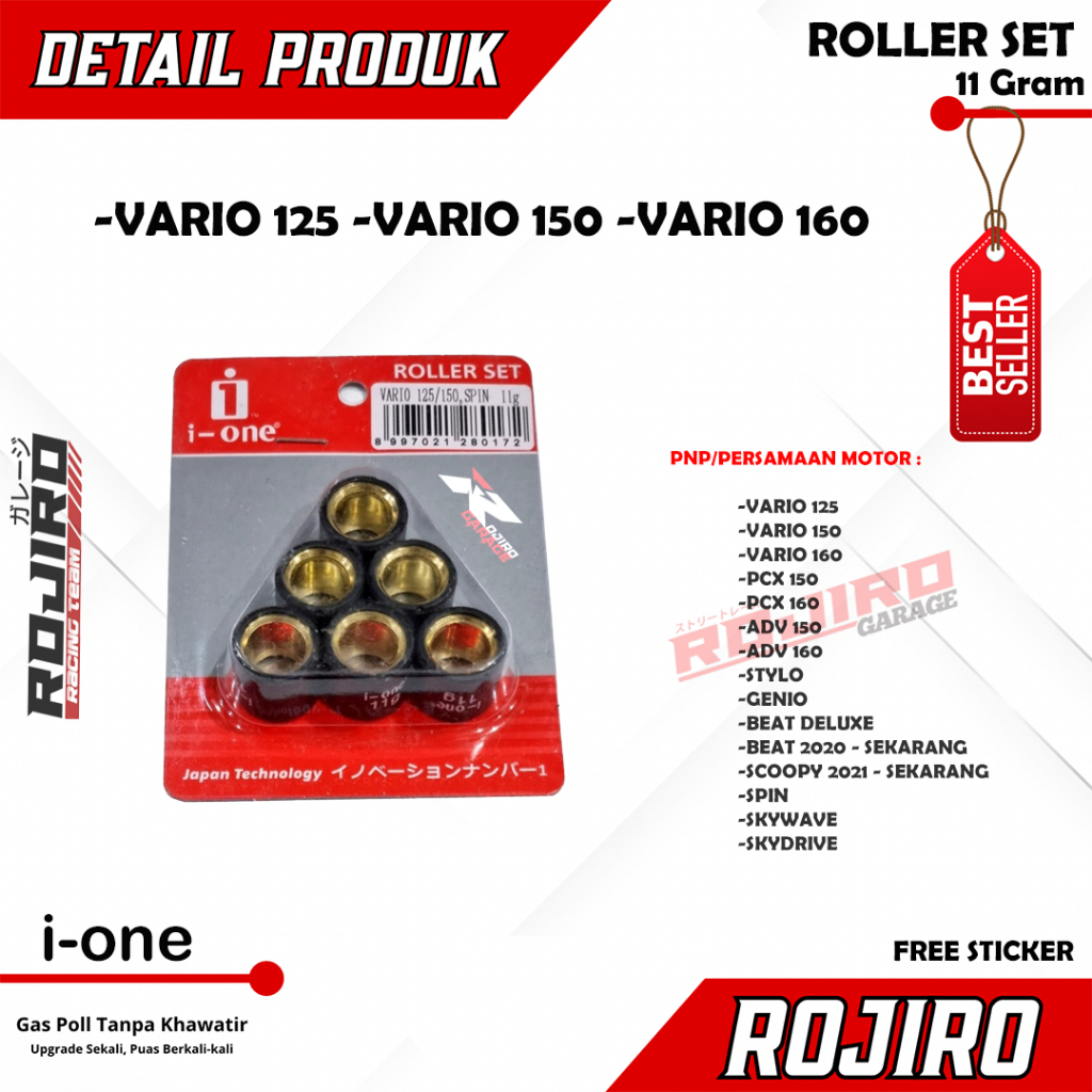 Jual Roller Vario 125/150/160 7 8 9 10 11 12 13 14 15 16 17 Gram Genio Beat Deluxe PCX Roler ...