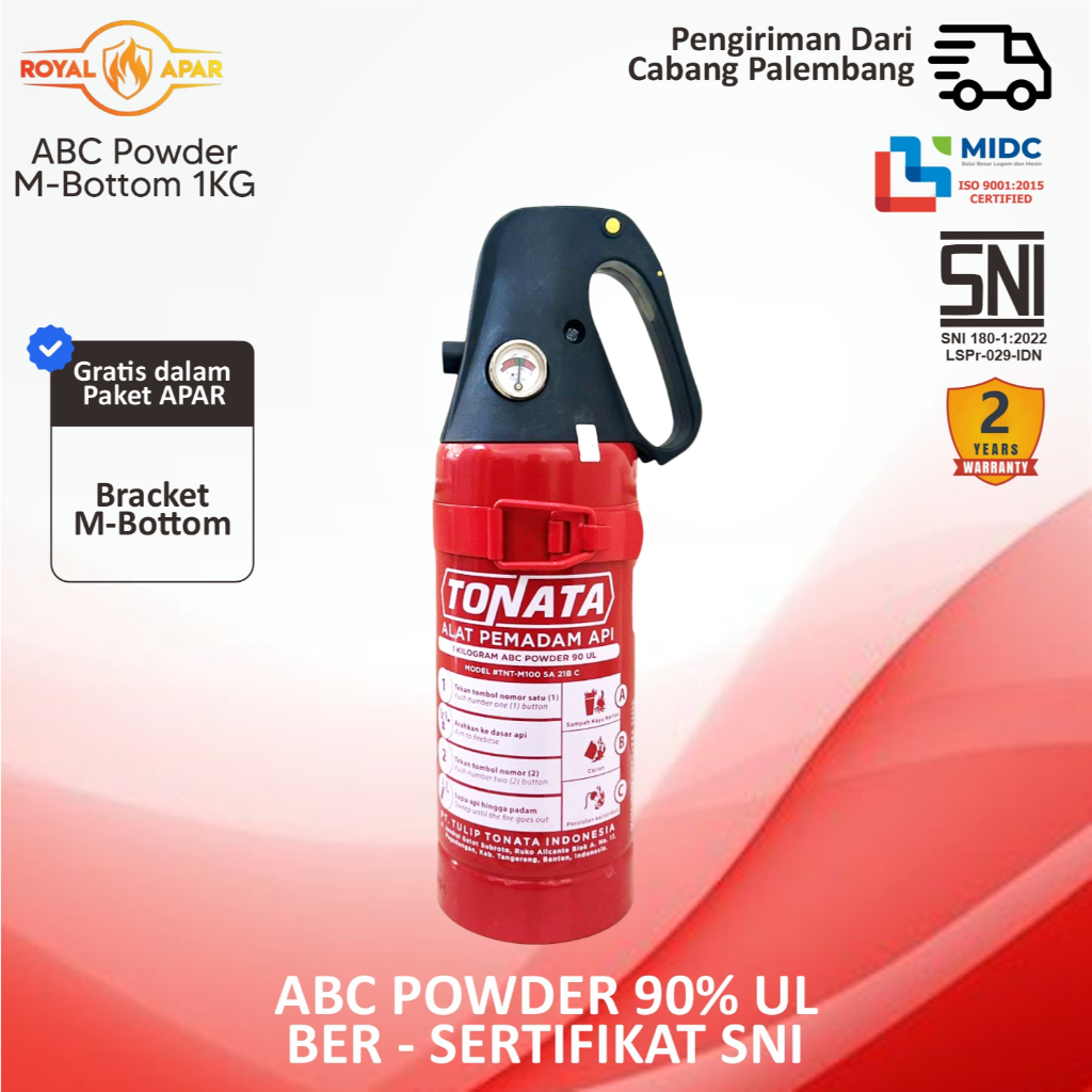 Jual Alat Pemadam Api Tonata SNI / APAR M Bottom ABC Powder 1 kg ...
