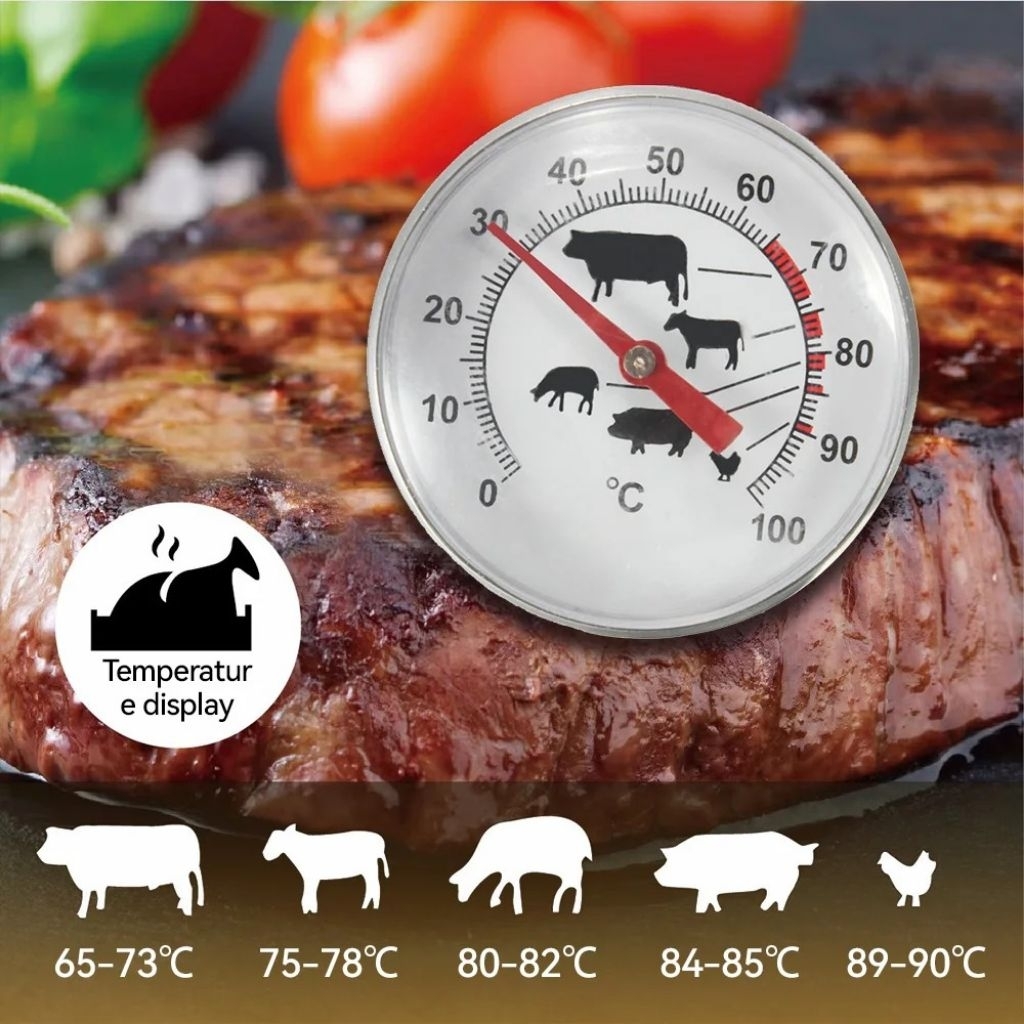 Jual Termometer Makanan Daging Meat BBQ (0-100°C)/ Termometer Serbaguna ...