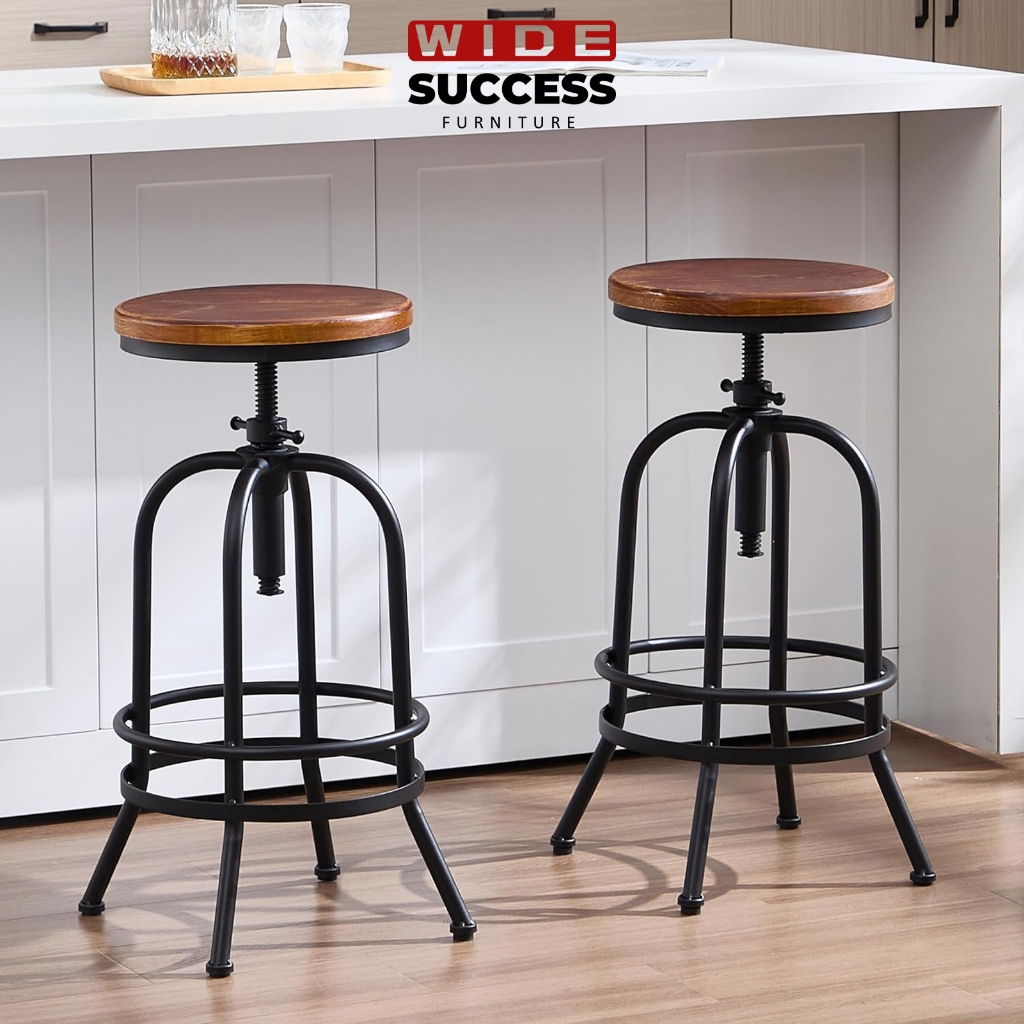 Jual Bangku Bar Industri Antik/Putar Kayu Logam/Bar Retro/Tinggi ...