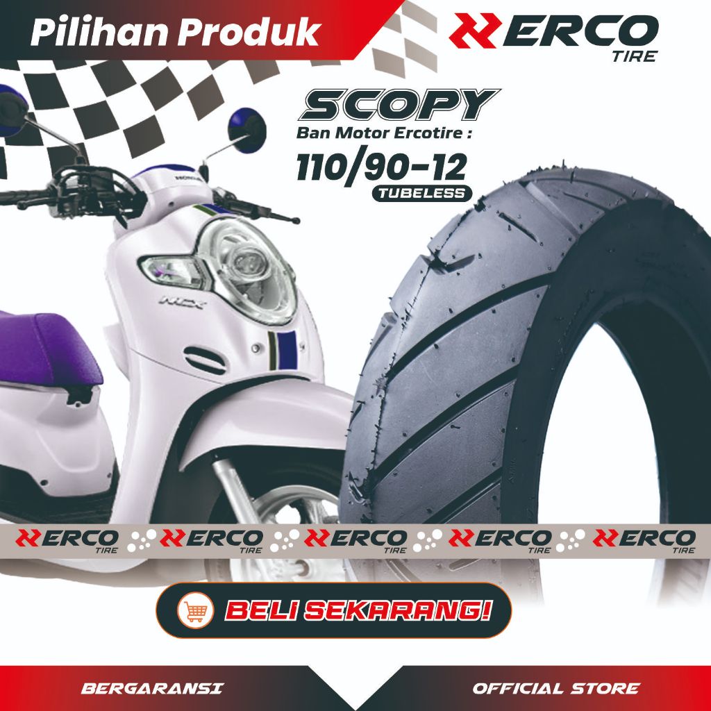 Jual ERCO TIRE Ban Luar Motor Ring 12 Belakang 110/90-12 Scoopy,Genio ...