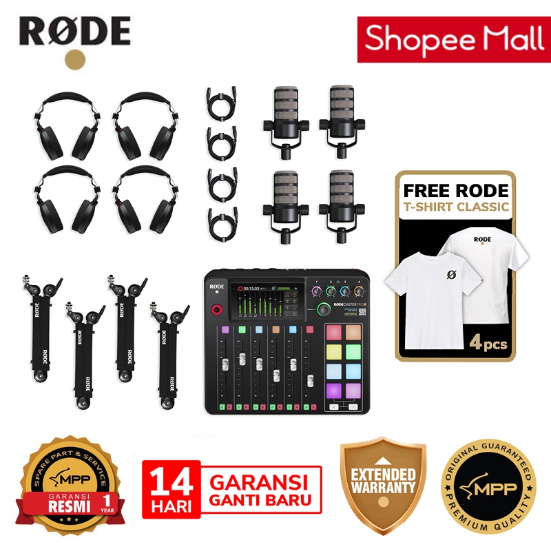 Jual Microphone Rode Ultimate Podcaster Bundle Four-person Podcasting ...
