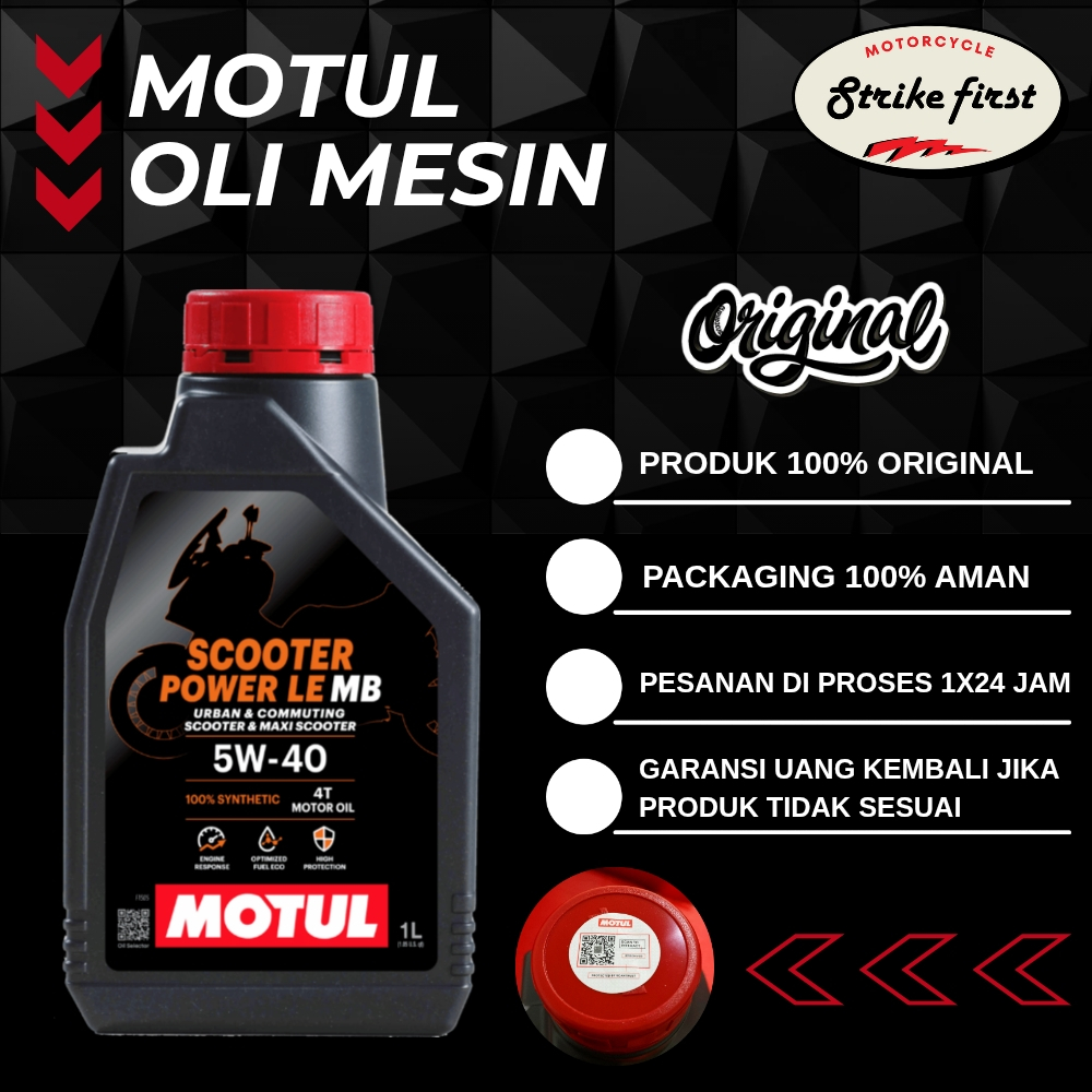 Jual MOTUL SCOOTER POWER LE 5W40 100% SINTETIK 0.8L & 1L OLI MOTOR ...