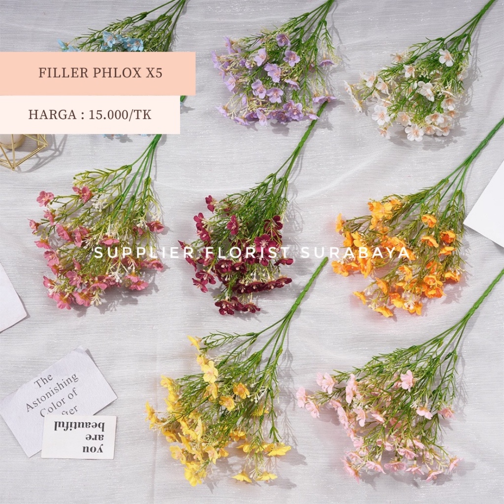 Jual [FILLER PHLOX X5] BUNGA PALSU ARTIFICIAL FLOWER BUNGA VERONICA SPICATA VERBENA PEMANIS ...