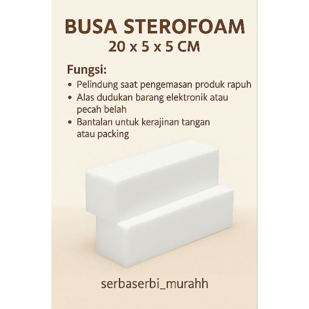 Jual BUSA STYROFOAM 20x5x5 BUSA KERING BUSA BUKET BUNGA GABUS BUKET ...