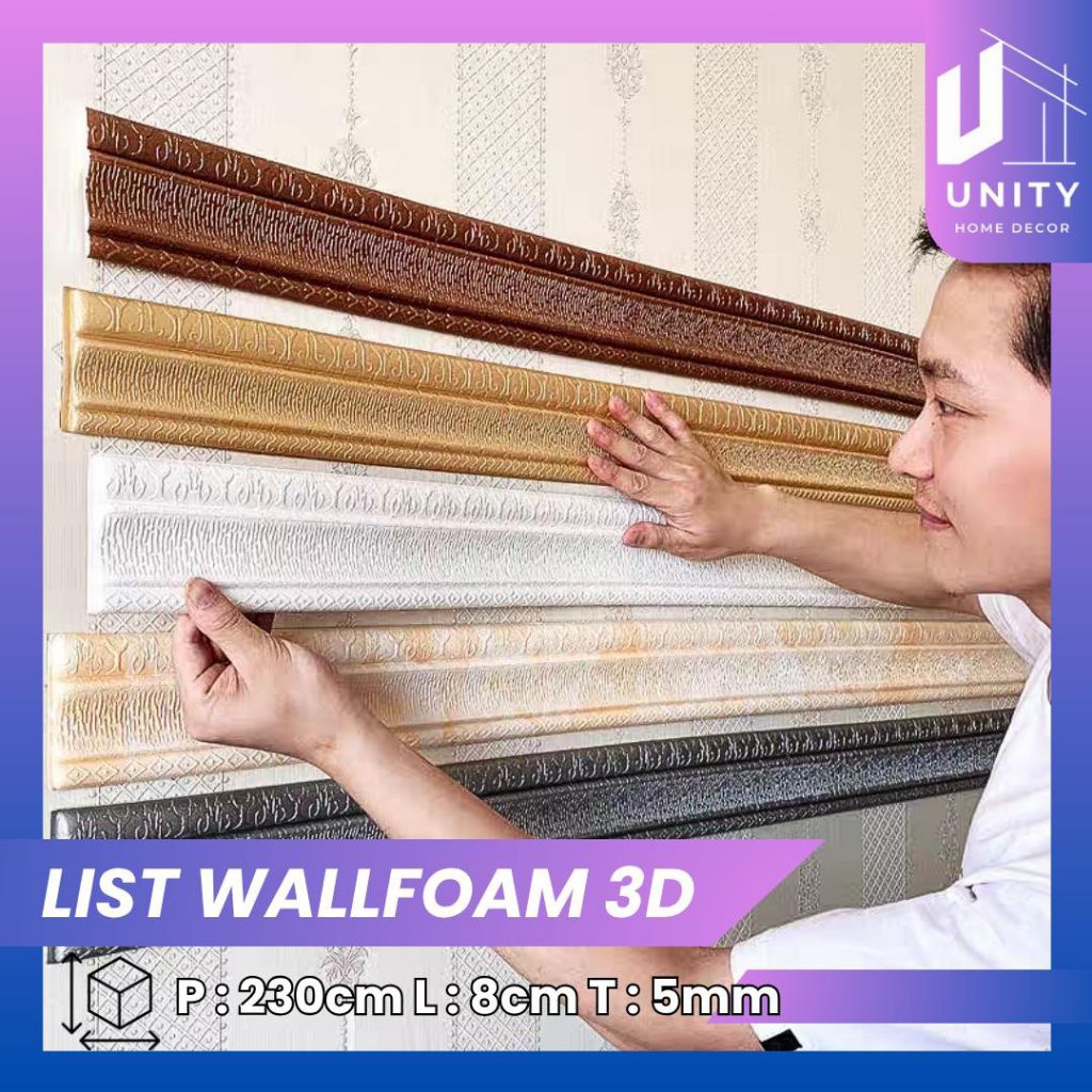 Jual UNITY - List Wallpaper Dinding 3D Foam Wallpaper Border 230cm x ...