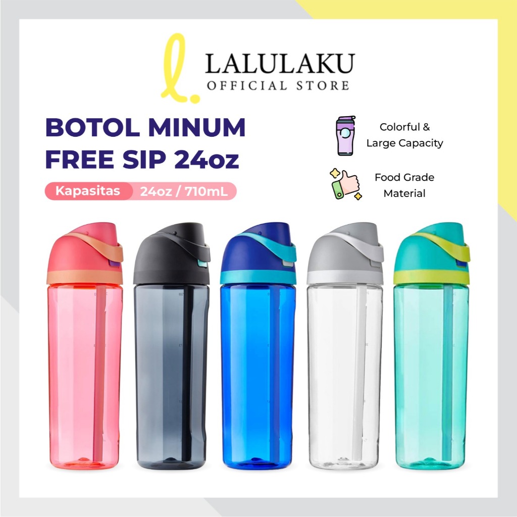 Jual Botol Minum Owala Freesip Transparan Water Bottle with Locking Push Button 24 Oz 710 ML ...