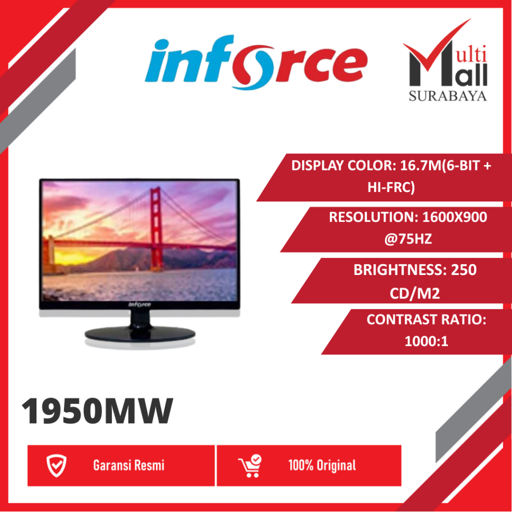 Jual MONITOR INFORCE LED 1950MW 19.5 20 19 inch inc -HDMI | Shopee ...