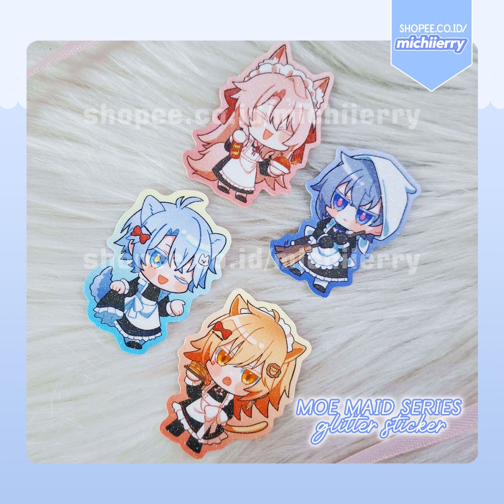 Jual HONKAI STAR RAIL Fanmerch - Moe Maid Series Glitter Sticker ...