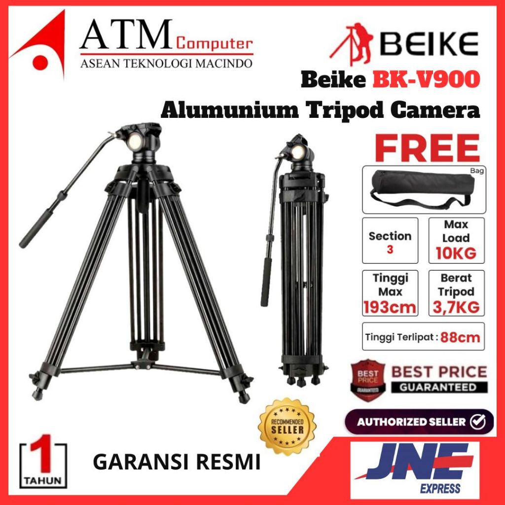 Jual Beike BK-V900 Aluminum Alloy Tripod Kamera Beike V-900 Tripod ...