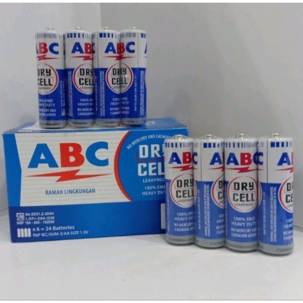 Jual Baterai ABC Biru R6/ AA (Isi 24 Pcs) | Shopee Indonesia