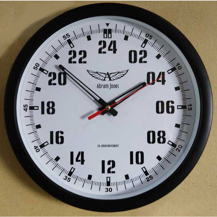 Jual Jam Dinding FlightDeck 24 – Sistem 24 Jam, Model Aviator Klasik ...
