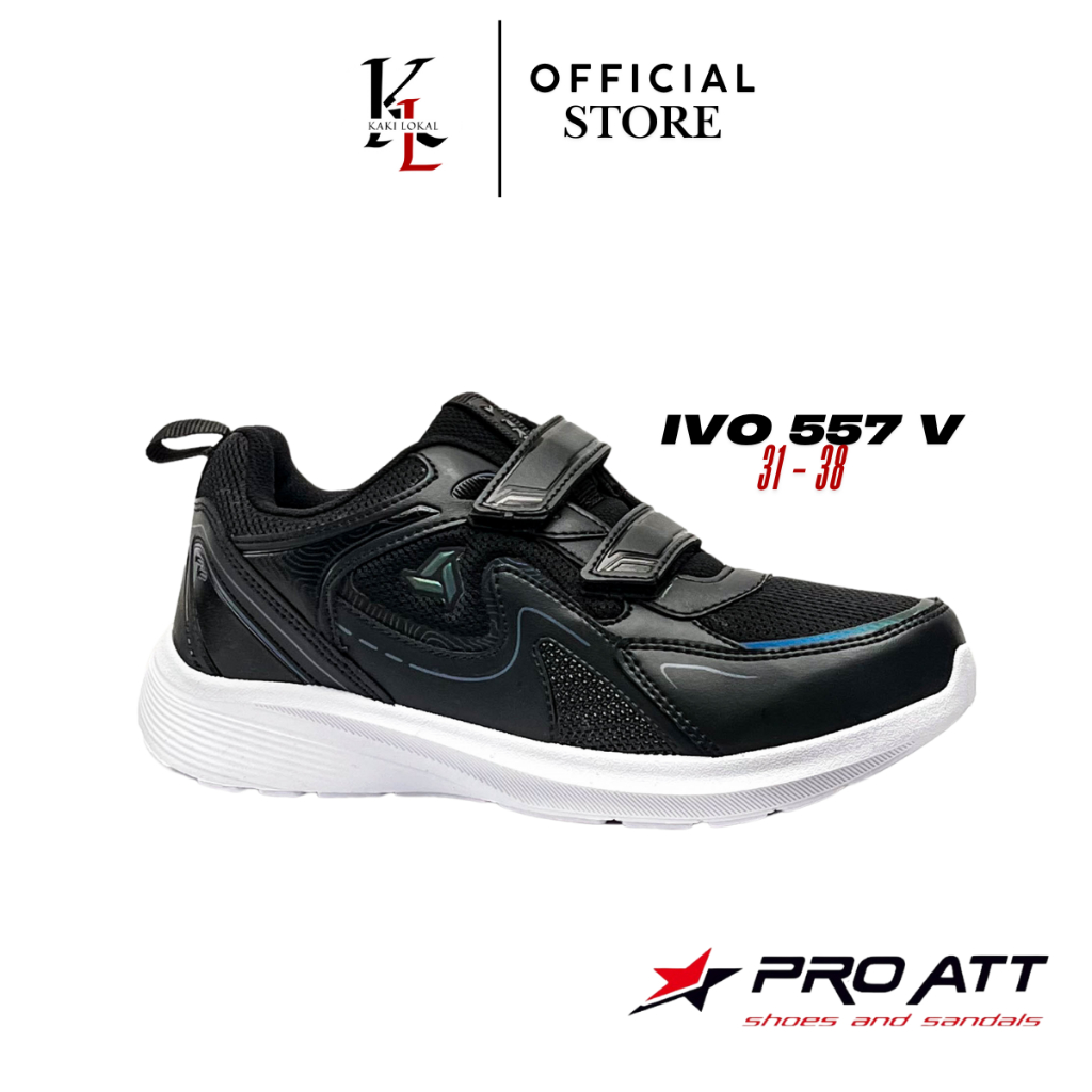 Jual Sepatu Sekolah Perekat Hitam Putih TK SD PAUD Original PRO ATT | Shopee Indonesia
