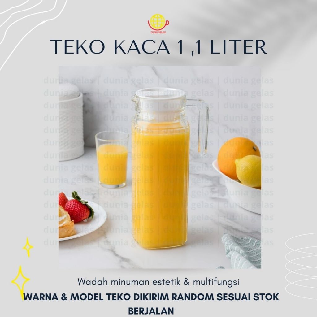 Jual Teko Kaca 1,1 liter / Jug Pitcher / Pitcher Kaca / Teko Air ...