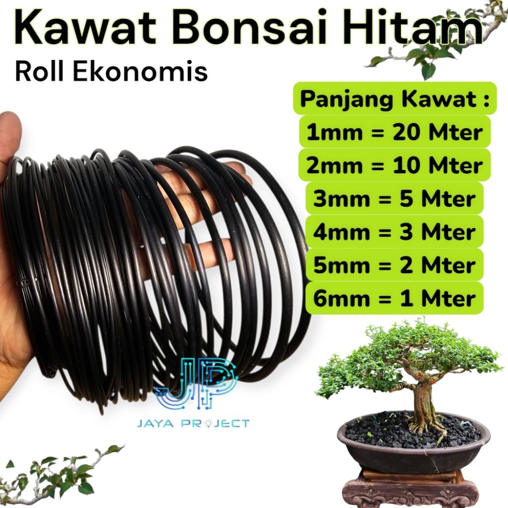 Jual Kawat Bonsai Hitam Roll Ekonomis | Shopee Indonesia