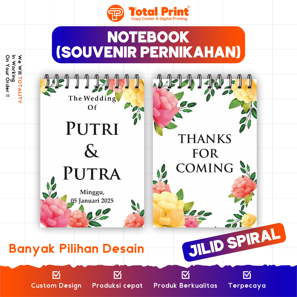 Jual Souvenir Notebook / Notebook Custom Souvenir Hadiah Pernikahan ...