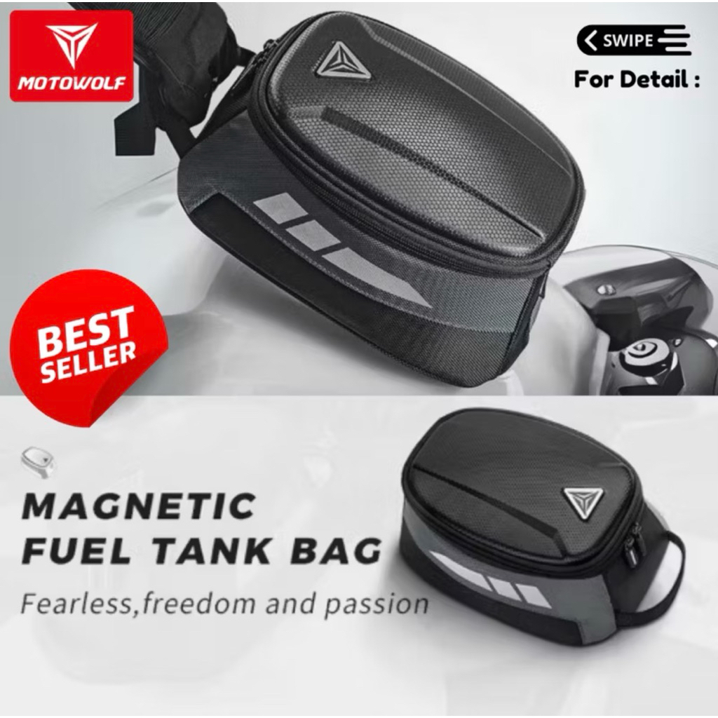 Jual tankbag motowolf tas touring tank bag tas tangki motowolf magnetic ...