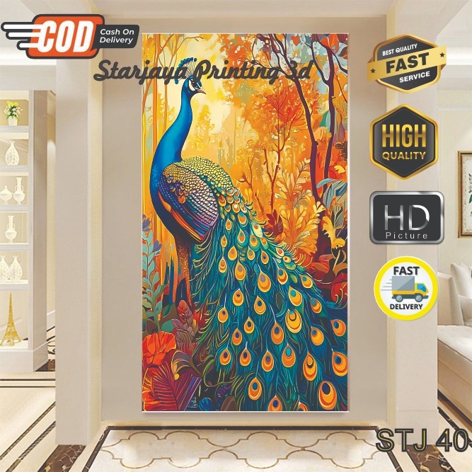 Jual Wallpaper Dinding Motif Burung Merak Elegan – Desain Mewah ...