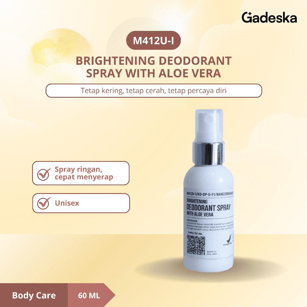 Jual M412U-1 Brightening Deodorant Spray With Aloe Vera Botol | Tetap Kering, Tetap Cerah dan ...
