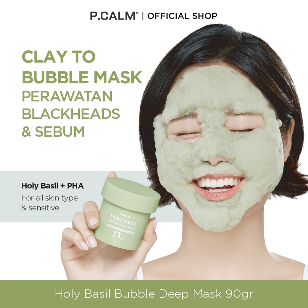 Jual P.CALM Holy Basil Bubble Deep Mask 90g | Holy Basil & Carbonated ...