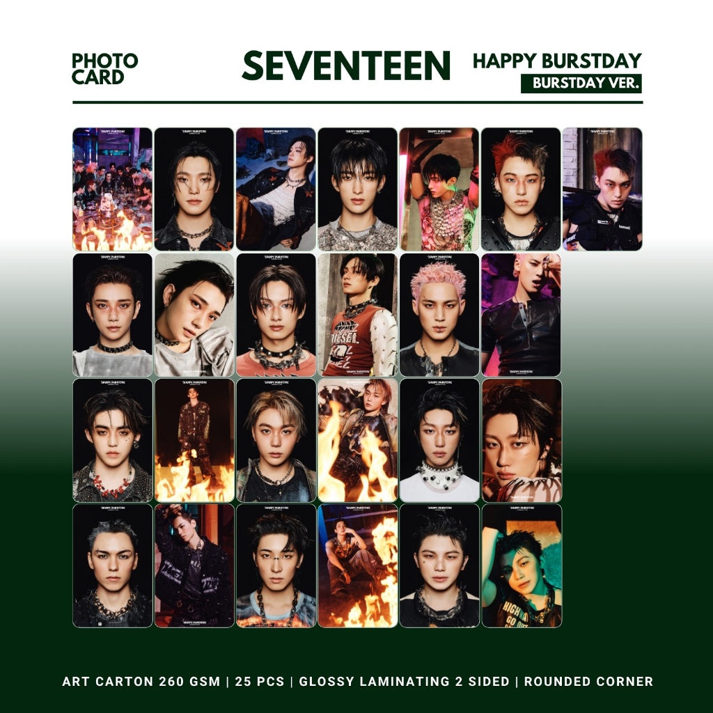 Jual PHOTOCARD SEVENTEEN HAPPY BURSTDAY ROUNDED 25 PCS KPOP UNOFFICIAL SCOUPS WONWOO MINGYU ...
