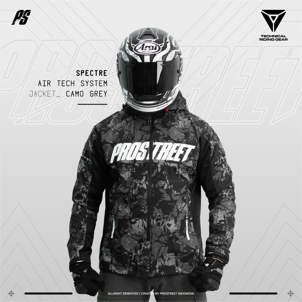 Jual JAKET PROSTREET SPECTRE AIR TECH SYSTEM CAMO GREY ORIGINAL ...