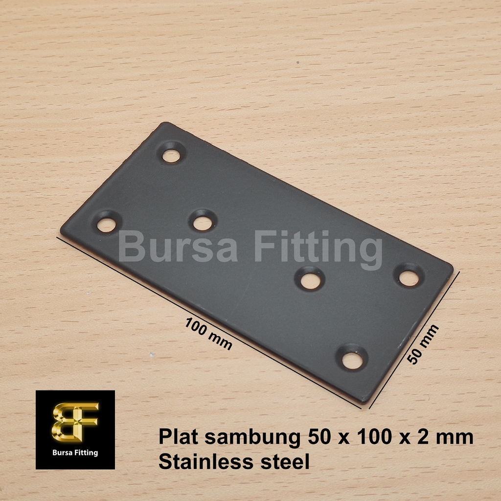Jual Plat sambung stainless steel hitam 50 x 100 mm / plat lurus ...